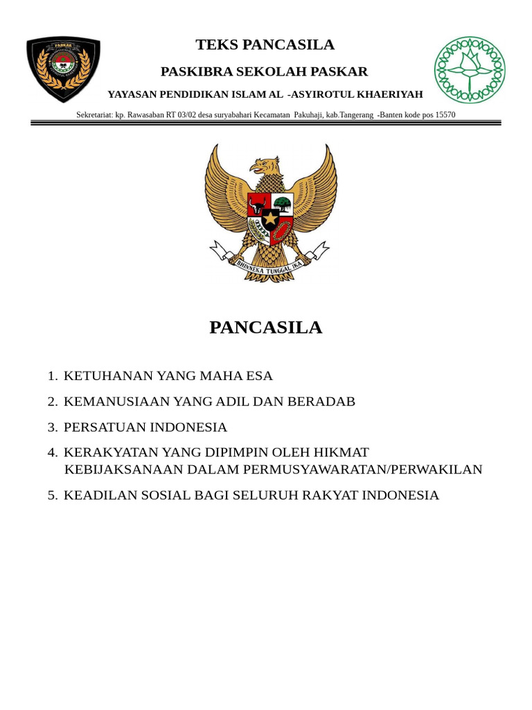 Teks Pancasila | PDF
