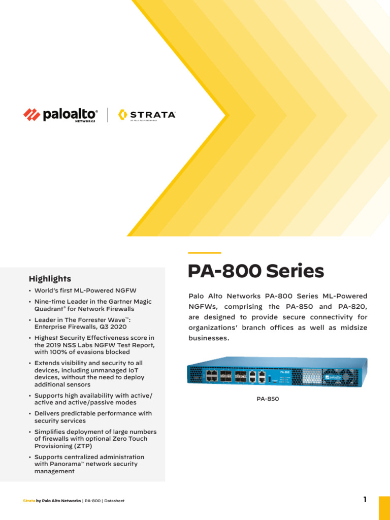 Palo Alto Networks Datasheet Strata Pa 800 Series | PDF | Transport ...