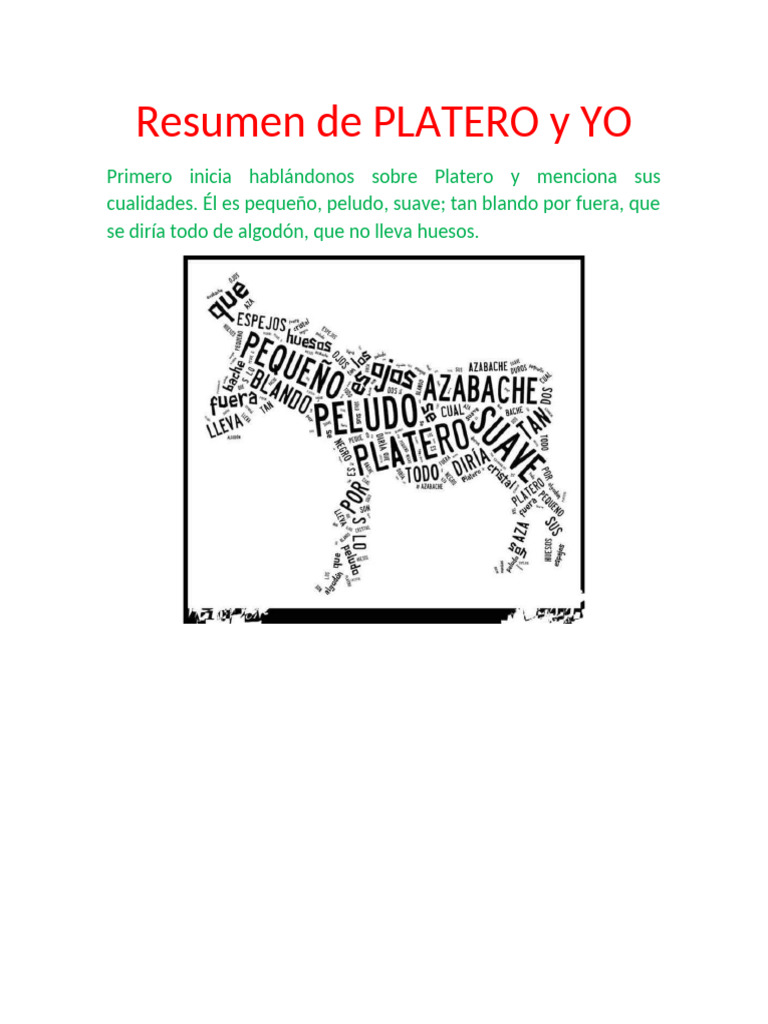 Resumen de PLATERO y YO | PDF
