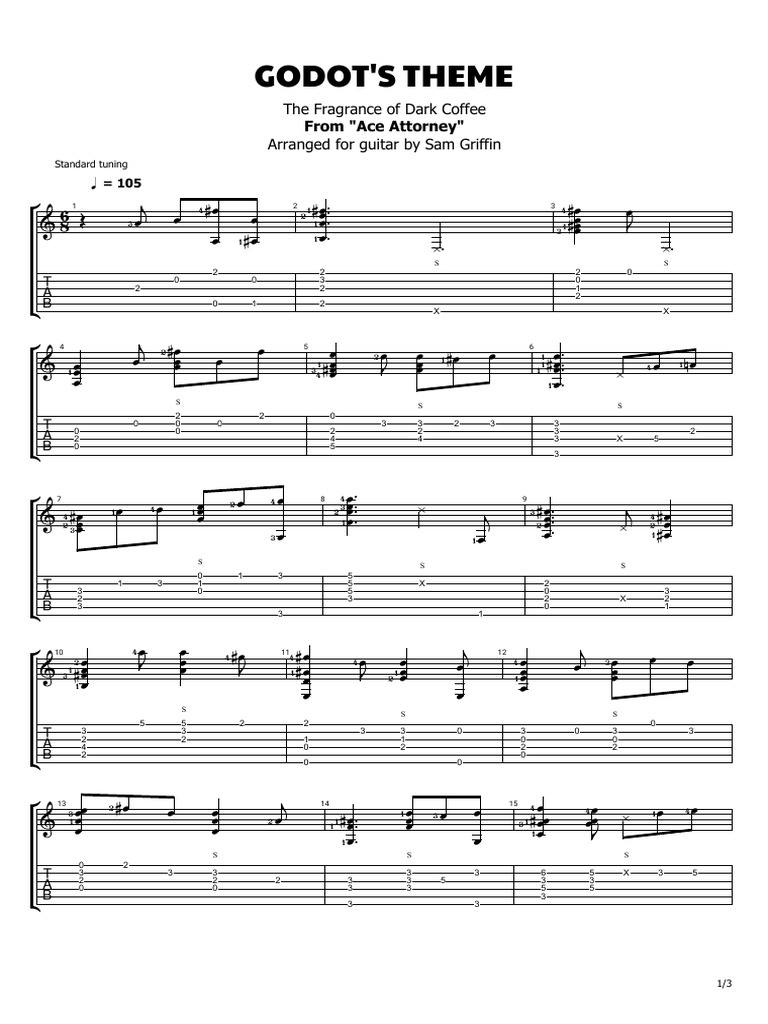 Godot's Theme Guitar Tab Guide | PDF | Irish Musical Instruments