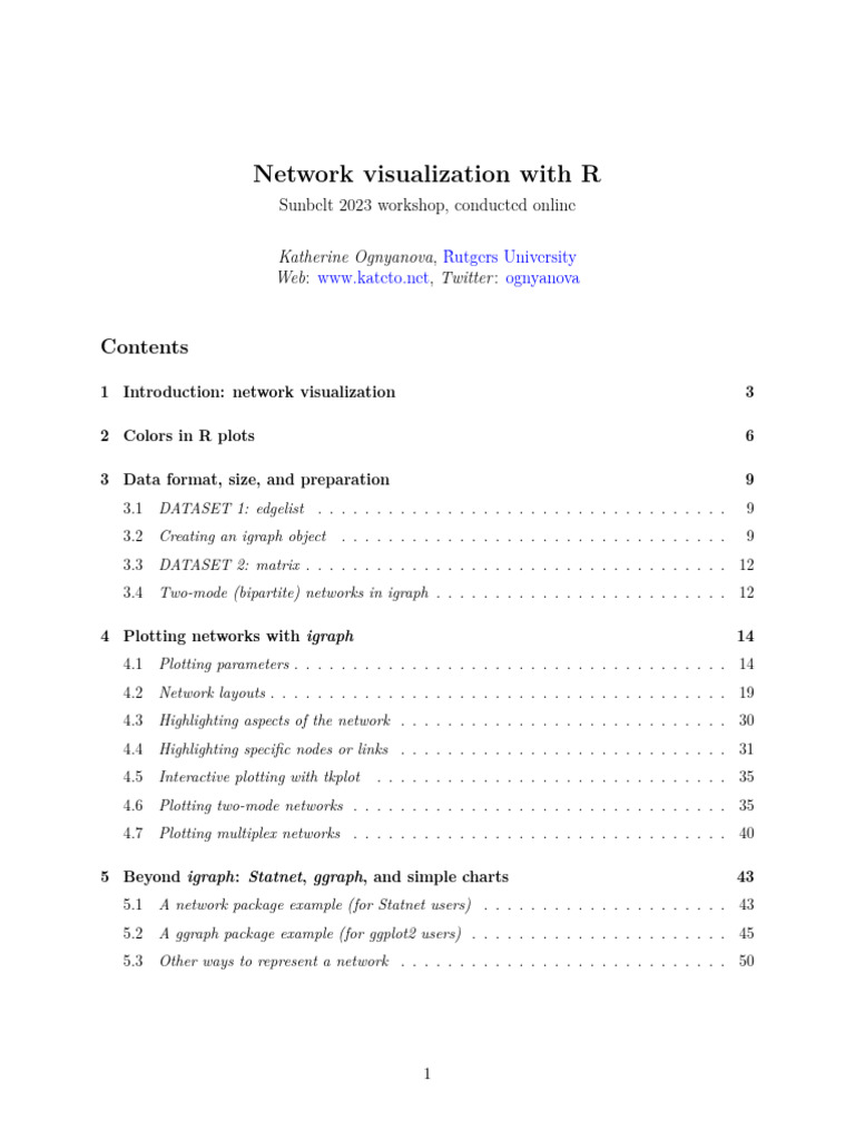Network Visualization With R - Kateto 2023 | PDF | Vertex (Graph Theory) | Theoretical Computer ...