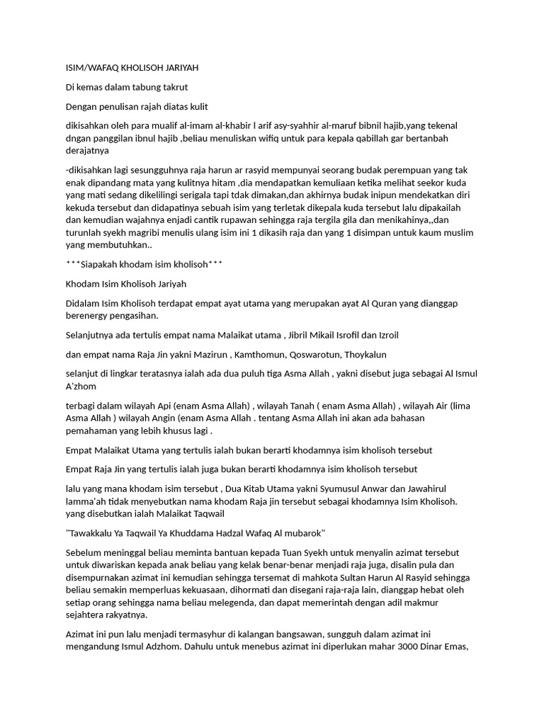 ISIM Kholisoh | PDF