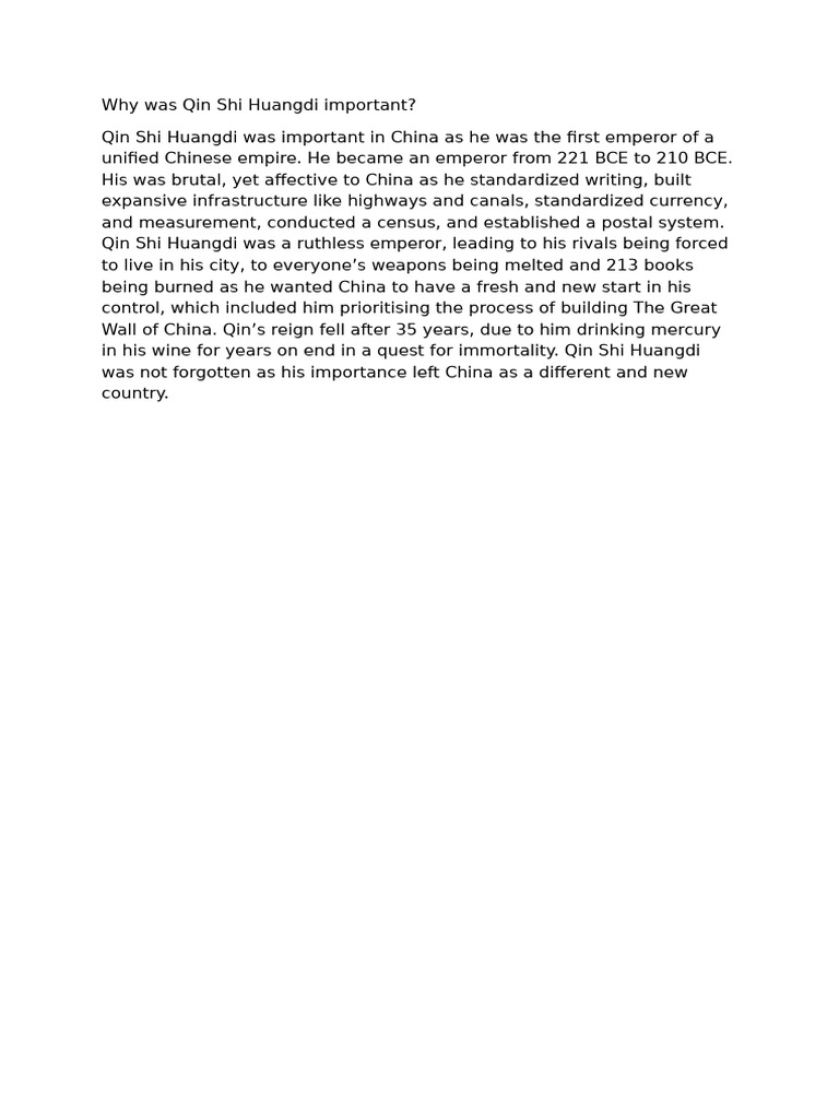 Qin Shi Huangdi | PDF