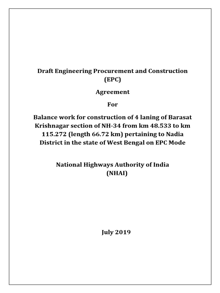 2 Draft EPC Contract Agreement Barasat | PDF | Request For Proposal ...