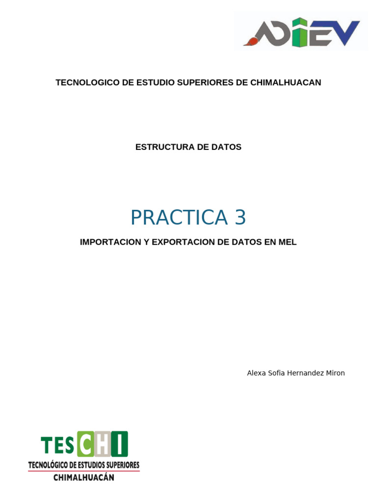Importacion y Exportacion de Datos en Mel - Pract.3 | PDF ...