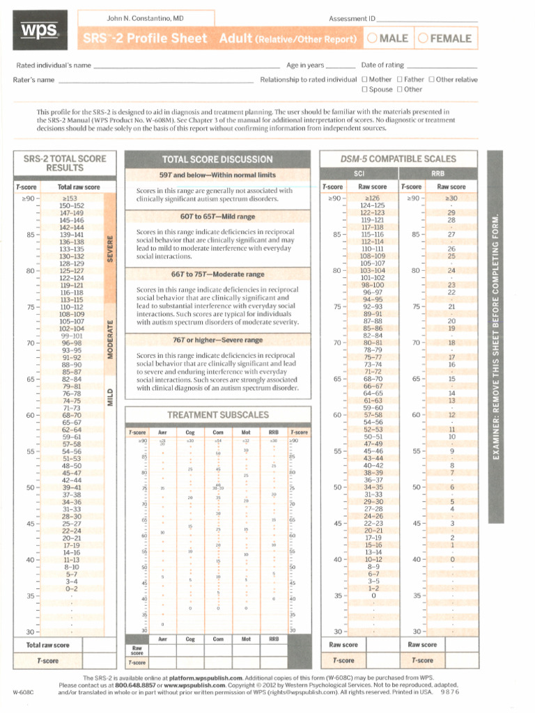 SRS Adult Other | PDF