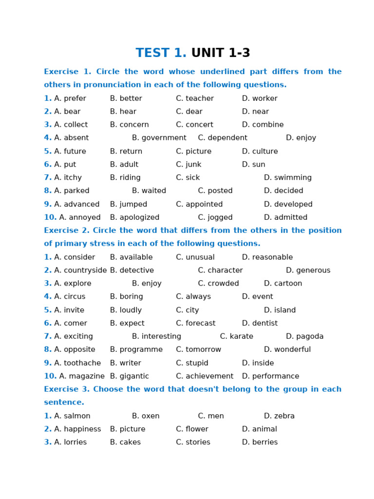 Test 1 For Unit 123 Pdf Pet