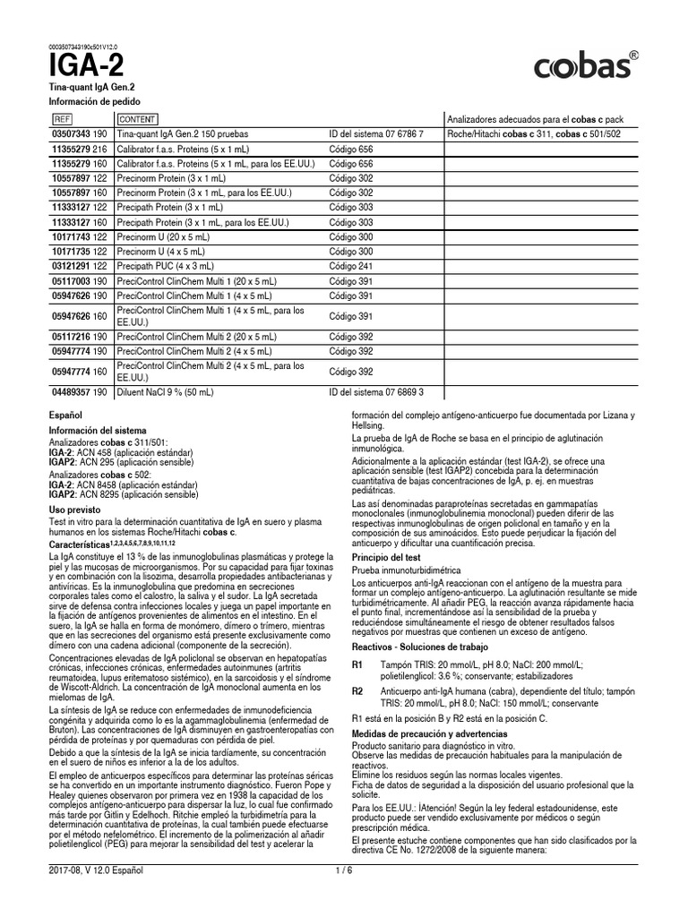 IgA 2 | PDF | Anticuerpo | Calibración