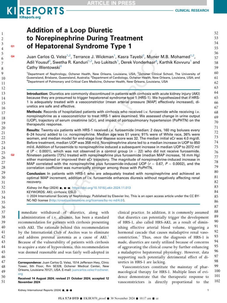 DIuretics_Nore_HepatorrenalVelez | PDF | Cirrhosis | Medical Specialties