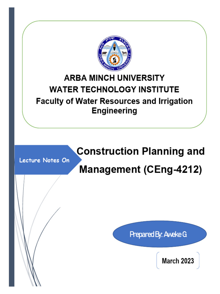 Construction Planning and Management Notes | PDF | Organizational ...