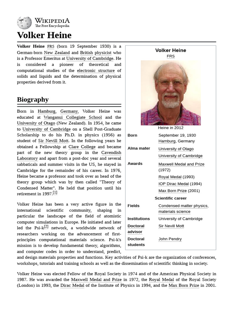 Volker Heine | PDF | Physical Sciences | Materials Science