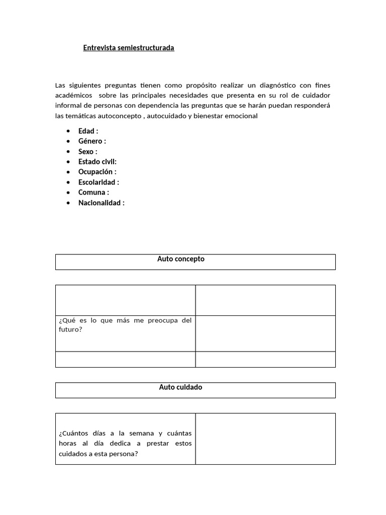 Entrevista semiestructurada 2 | PDF