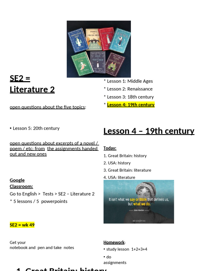 19th Century - Lesson 4 | PDF | Victorian Literature | Romanticism