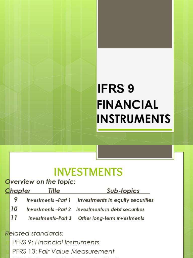Ifrs 9 Financial Instruments Ias 32 and Ifrs 7 | PDF | Bonds (Finance) | Fair Value