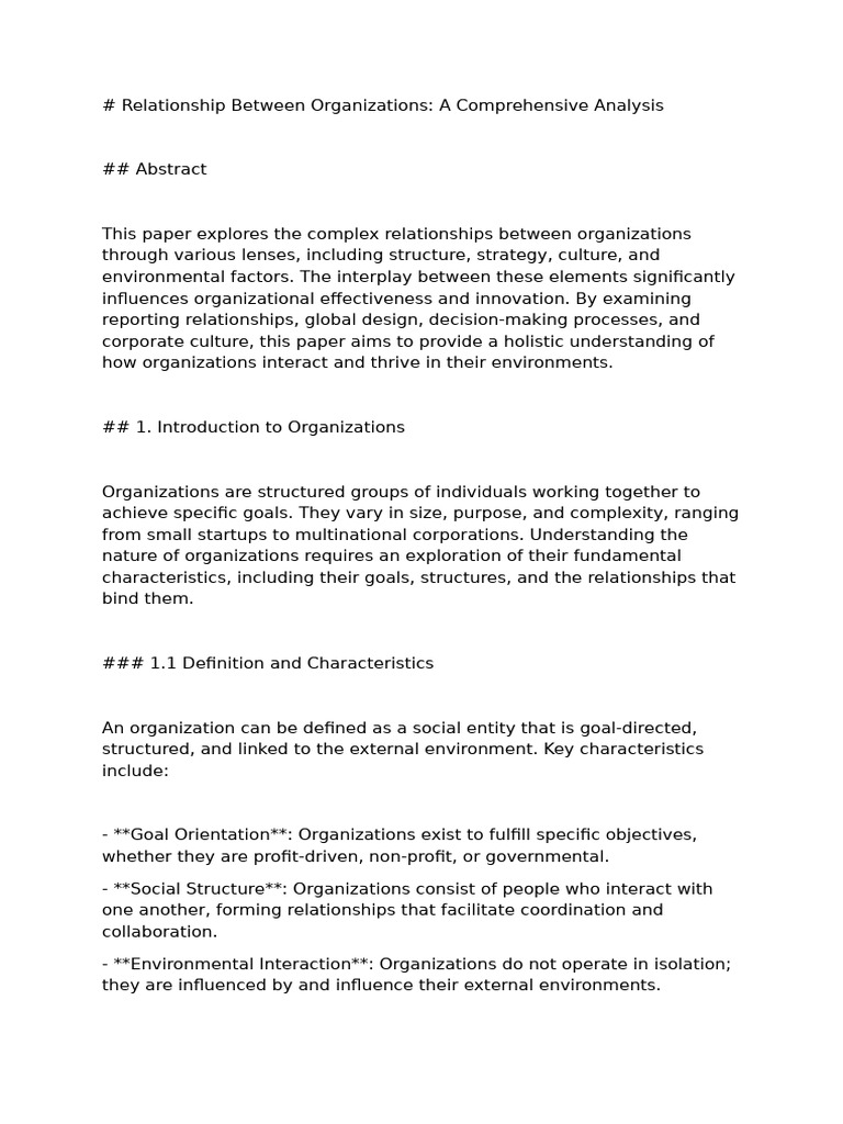 Organisation Paper v1 | PDF | Organizational Culture | Strategic Management
