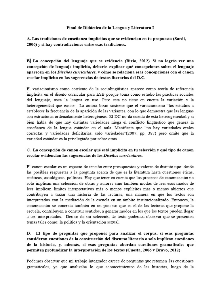 Final de Didactica | PDF | Gramática | Sociolingüística