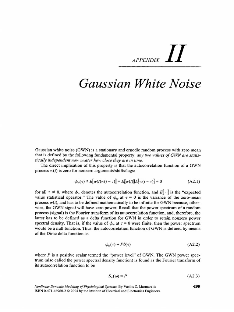 Nonlinear Dynamic Modeling of Physiological Systems - 2004 - Marmarelis - Appendix II Gaussian ...