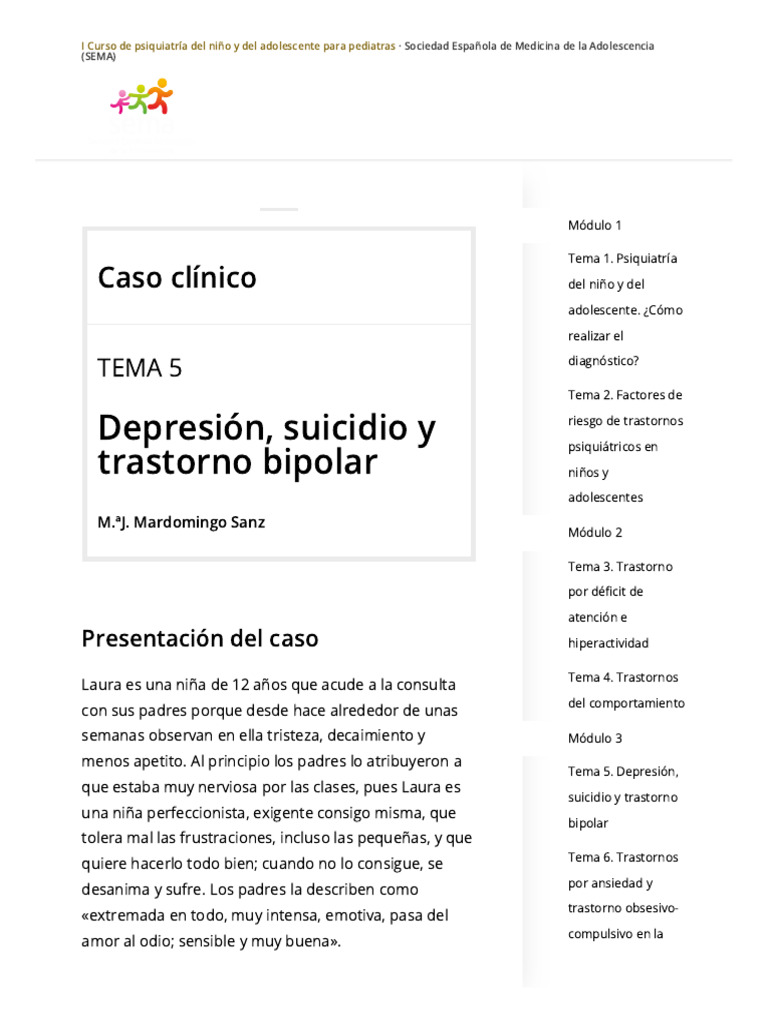 Caso clínico _ Tema 5. Depresión, suicidio y trastorno bipolar - I ... Caso clínico _ Tema 5. Depresión, suicidio y trastorno bipolar - I ...