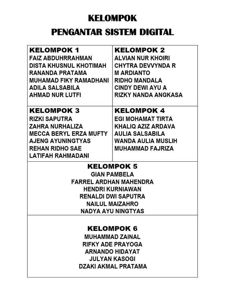 Kelompok Pengantar Sistem Digital | PDF