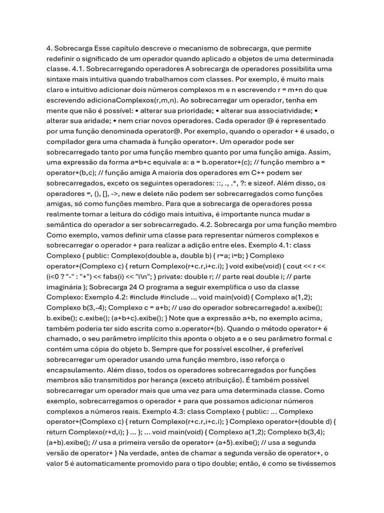c++ pt. 4 | PDF | C ++ | Classe (programação de computadores) c++ pt. 4 | PDF | C ++ | Classe (programação de computadores)