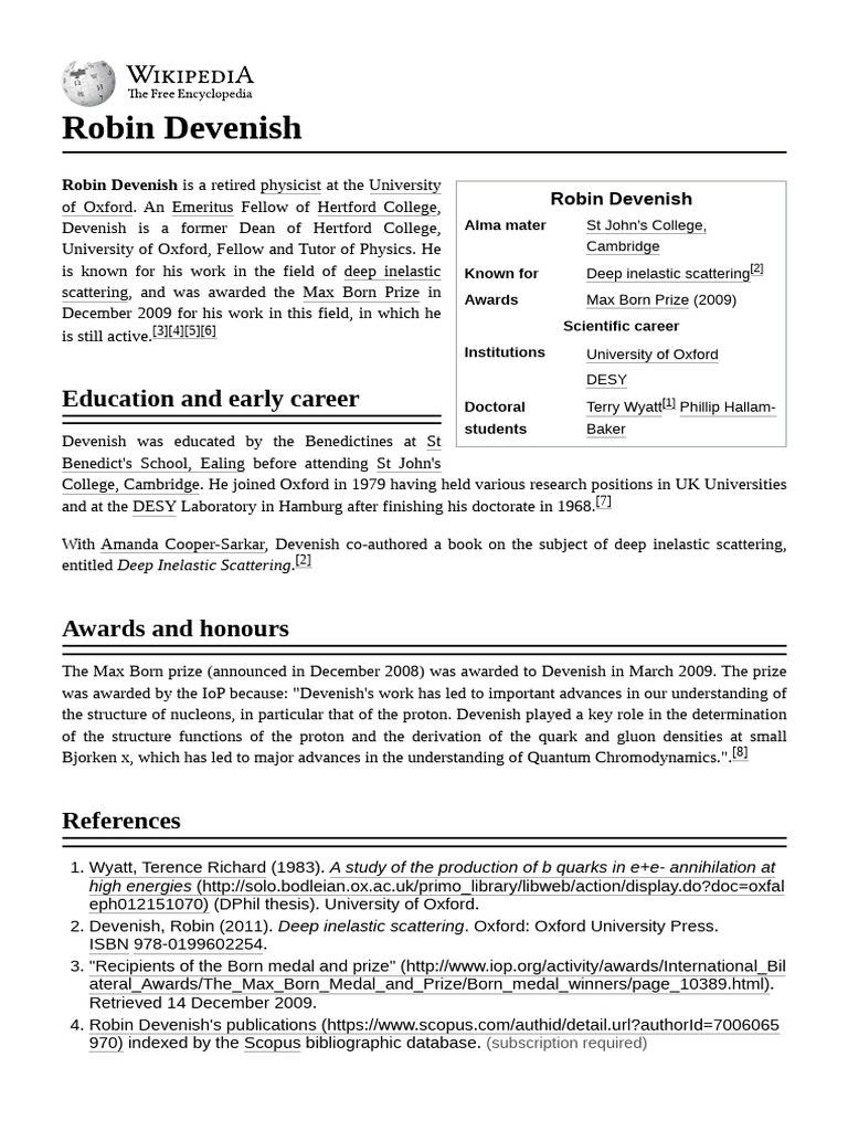 Robin_Devenish | PDF | Nuclear Physics | Physics