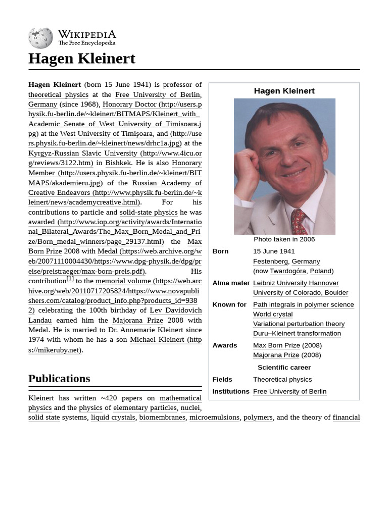 Hagen_Kleinert | PDF | Theoretical Physics | Quantum Mechanics