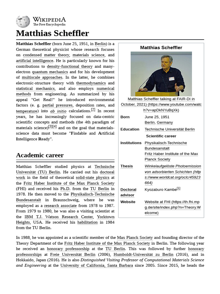 Matthias_Scheffler | PDF | Physical Chemistry | Physical Sciences