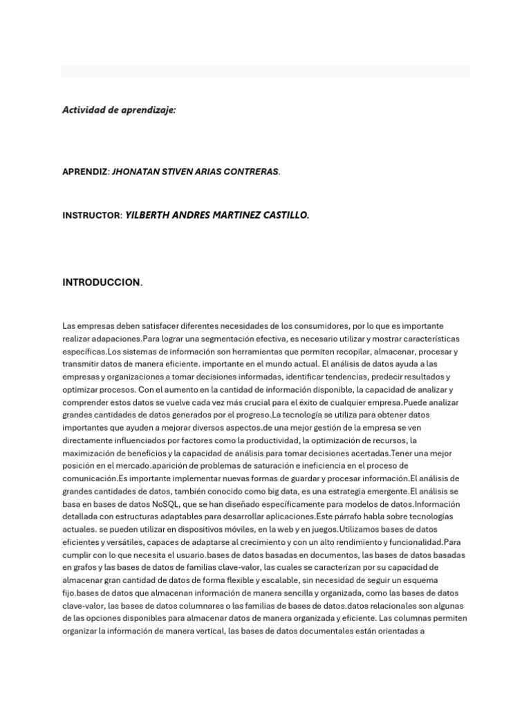 Evidencia PDF Base de Datos, Conclusiones | PDF