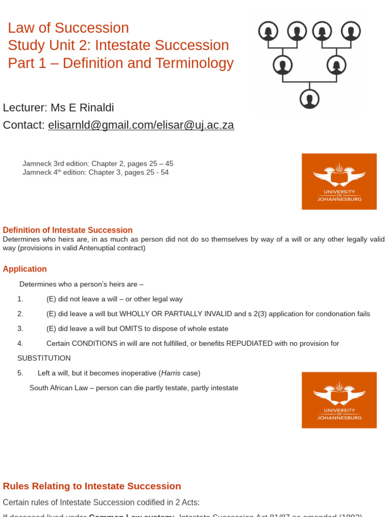 Week 2 Study Unit 2 - Interstate Succession (Part 1) | PDF | Kinship And Descent | Social ...