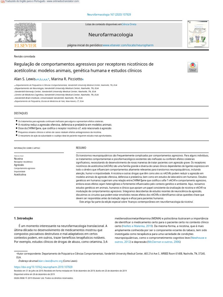 Receptores nAChRS - En.pt | PDF | Agressão | Nicotina