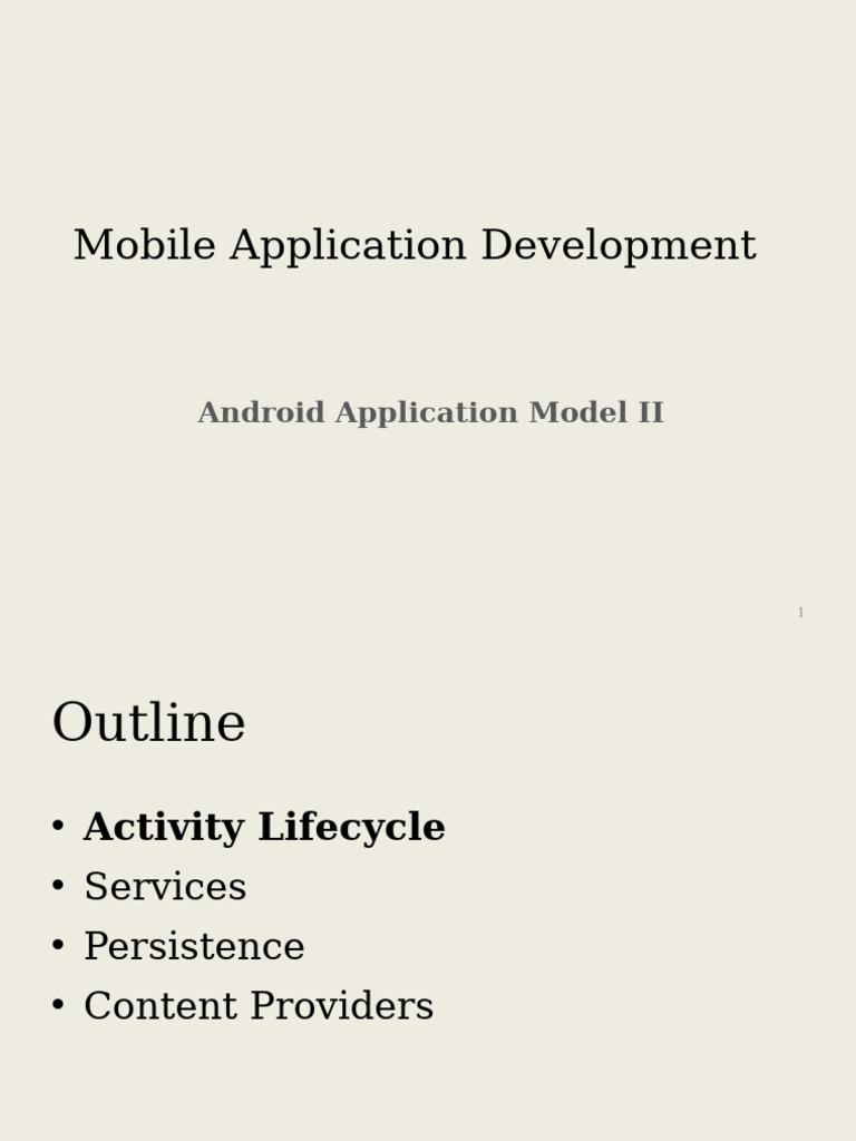 Android App Dev: Lifecycle & More | PDF | Mobile App | Android (Operating System)