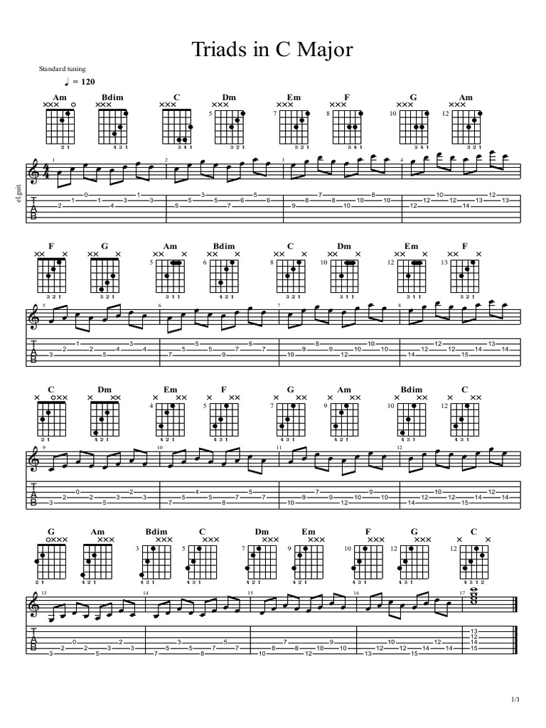 Triads in C Major | PDF