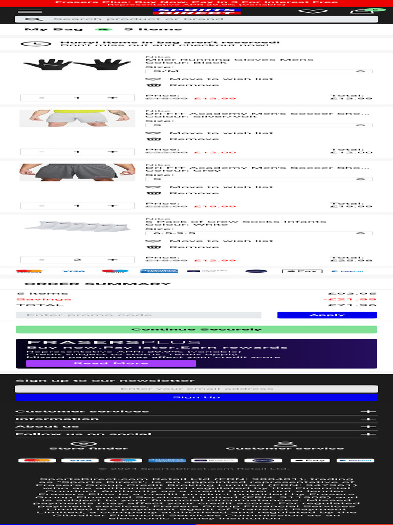 SportsDirect.com Cart | PDF | Credit | Finance & Money Management