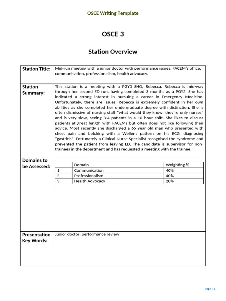 OSCE 3 Junior Dr problems (1) | PDF | Nursing | Medical Diagnosis