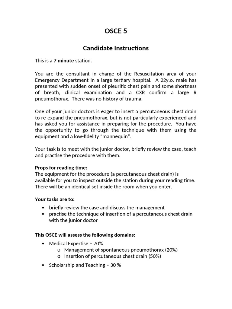 OSCE 5 Candidate Instructions | PDF