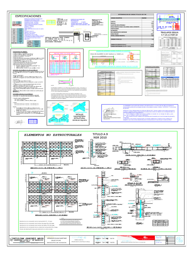 HERMANOS DUQUE MARTINEZ ESTRUCTURAL V2 03122024 PLANO 3 DE 3-Model | PDF | Albañilería ...