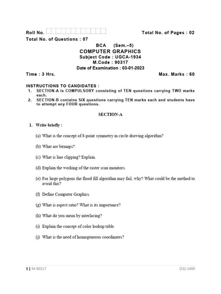 Computer Graphics 2023 Pdf 2 D Computer Graphics Graphic Design