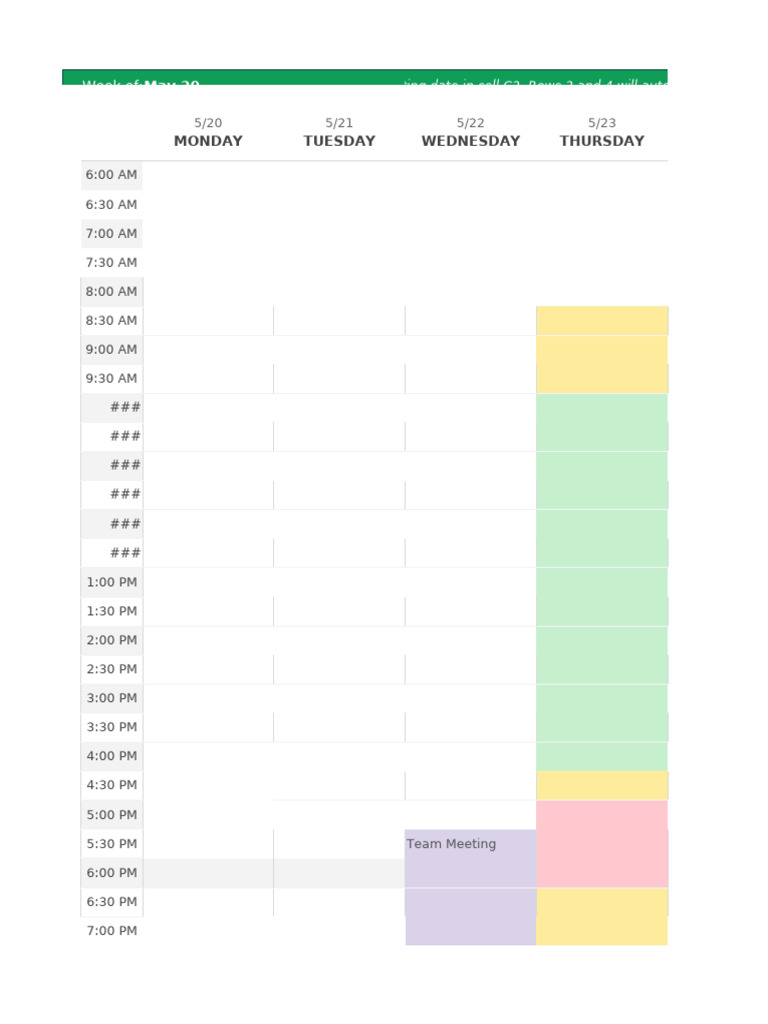 Weekly Team Meeting Schedule | PDF