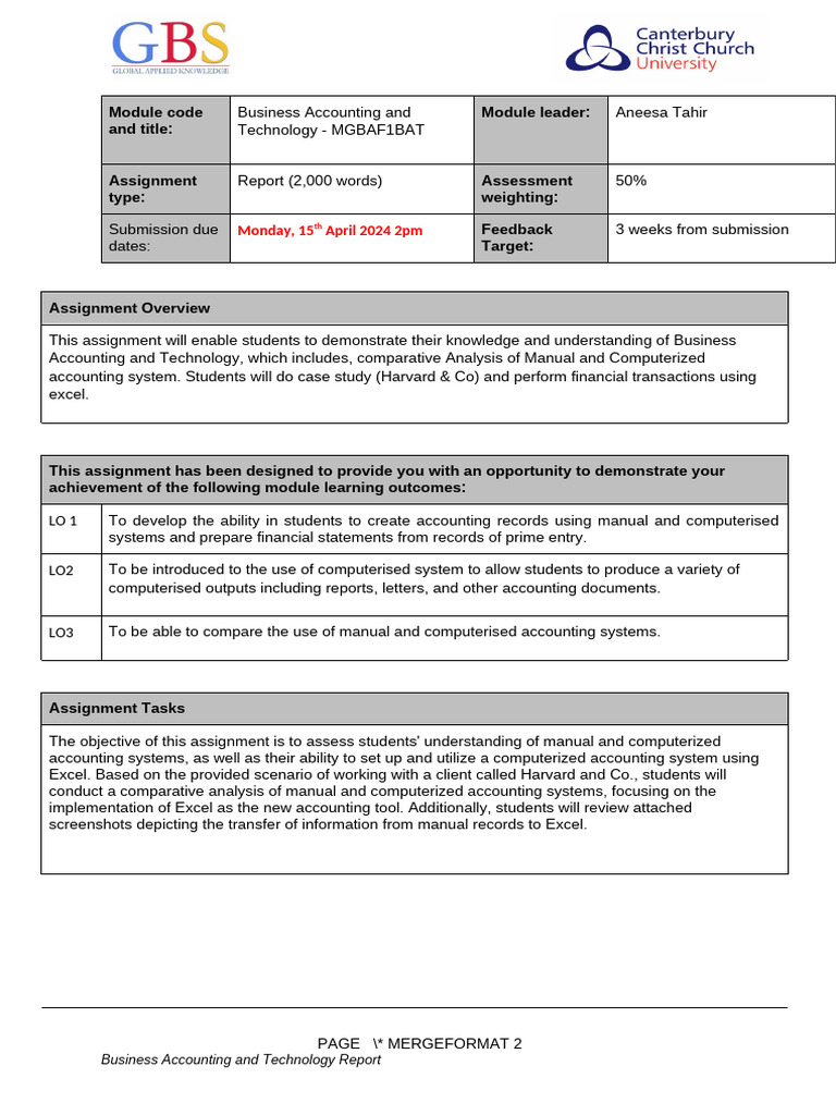 Assignment Brief and Guide - Report L4 M2 2 | PDF | Net Income | Evaluation