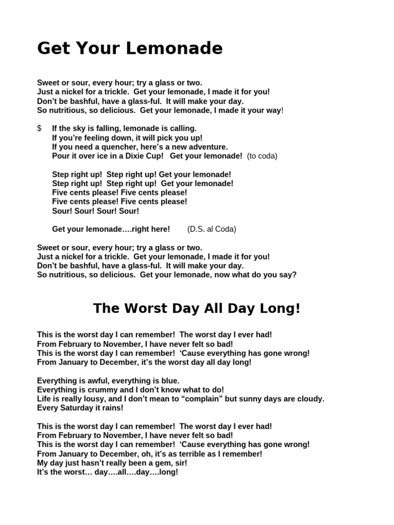 Lemonade Songs | PDF