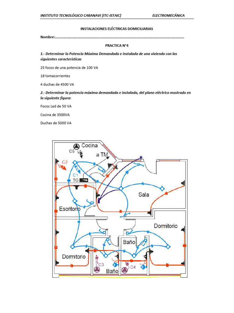 Practica N°4 Potencia Maxima demanda e instalada | PDF