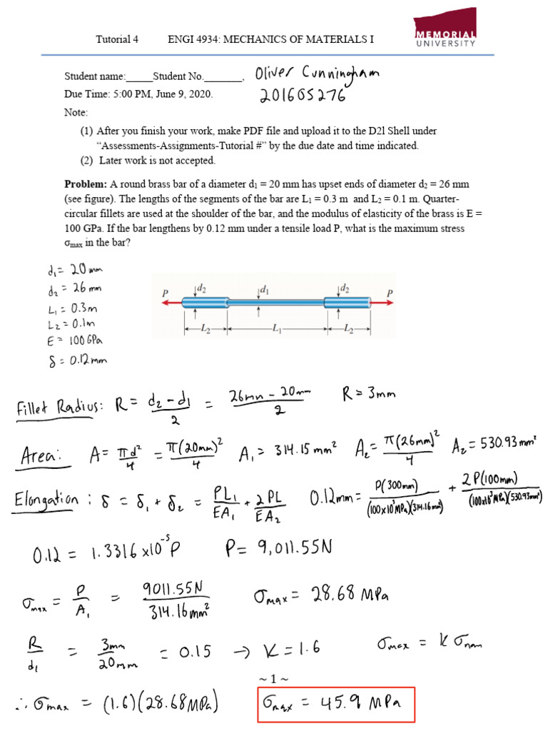 Tutorial #4 (4934) | PDF | Materials | Elasticity (Physics)
