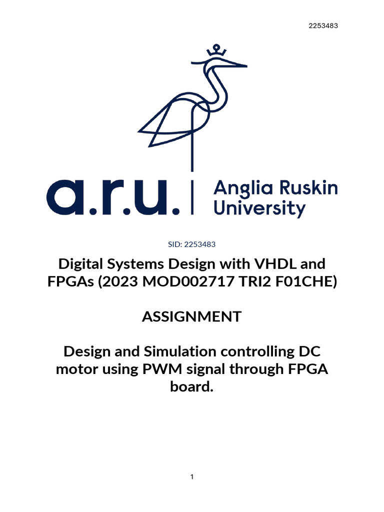 FPGA and VHDL Assignment | PDF | Electric Motor | Field Programmable ... FPGA and VHDL Assignment | PDF | Electric Motor | Field Programmable ...
