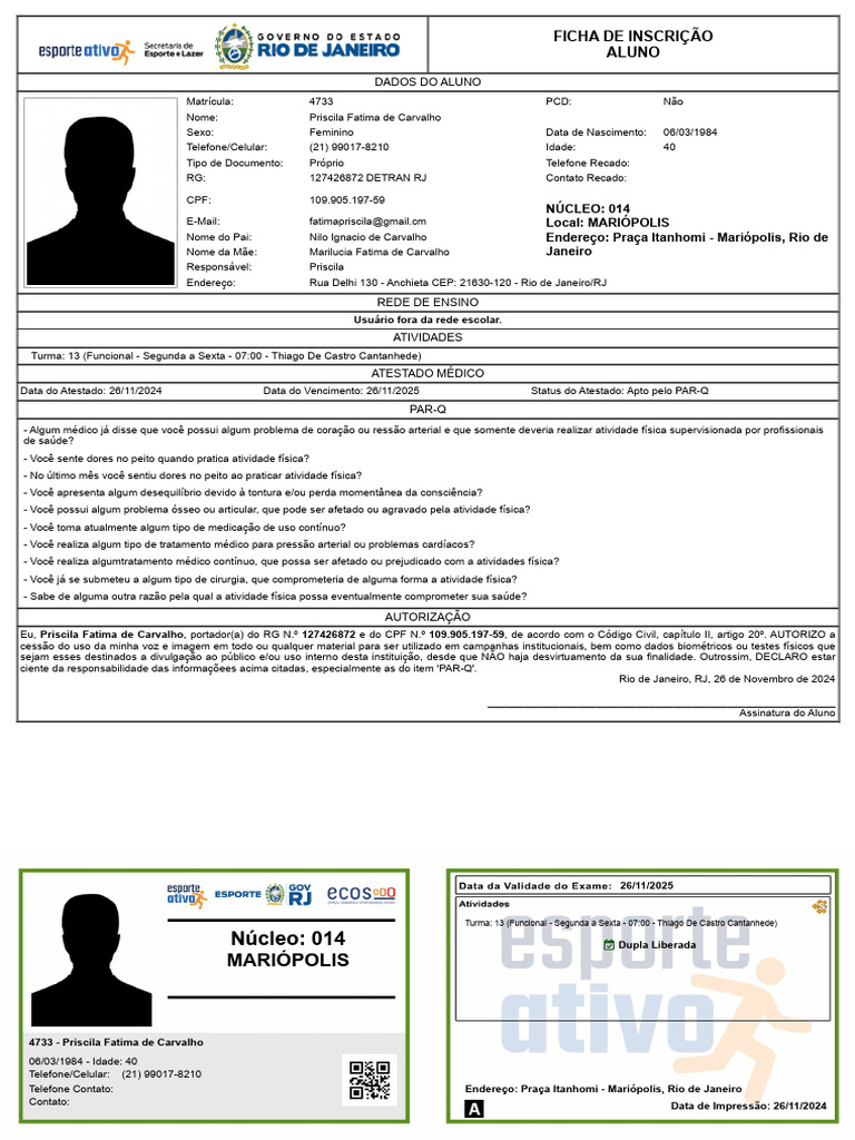 SiGest - Sistema de Gestão de Equipamento Esportivo | PDF