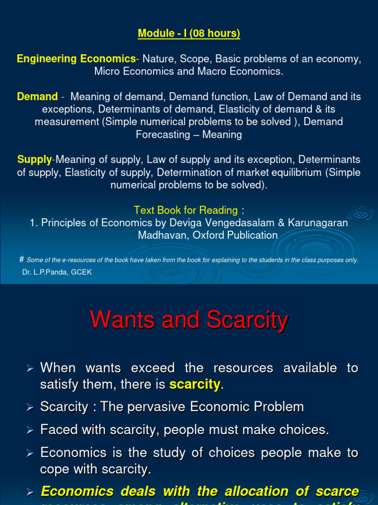 EEC-UNIT-01 PPT | PDF | Demand | Elasticity (Economics)