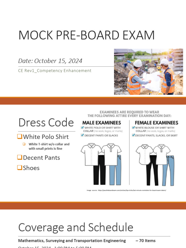Mock Pre Board Exam Reminders | PDF