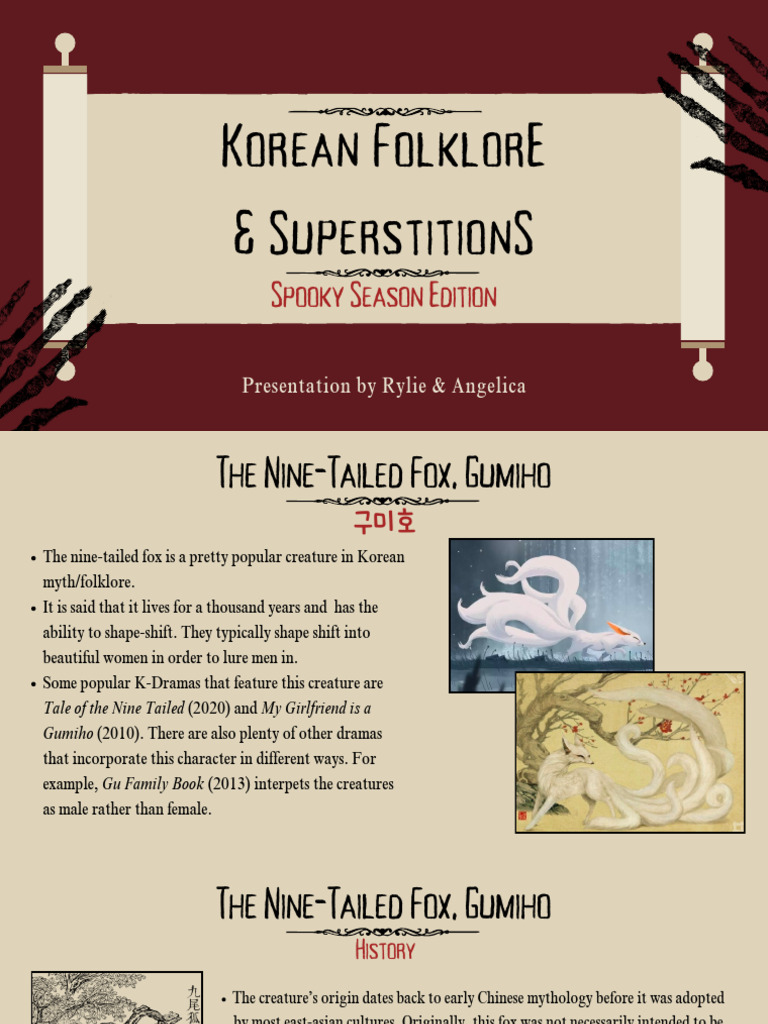 Korean Nine-Tailed Fox Myth Explained | PDF | Folklore | Mythology