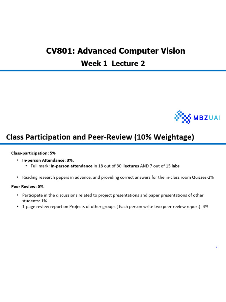 Computer Vision Course Overview and Tasks | PDF | Computer Vision ...
