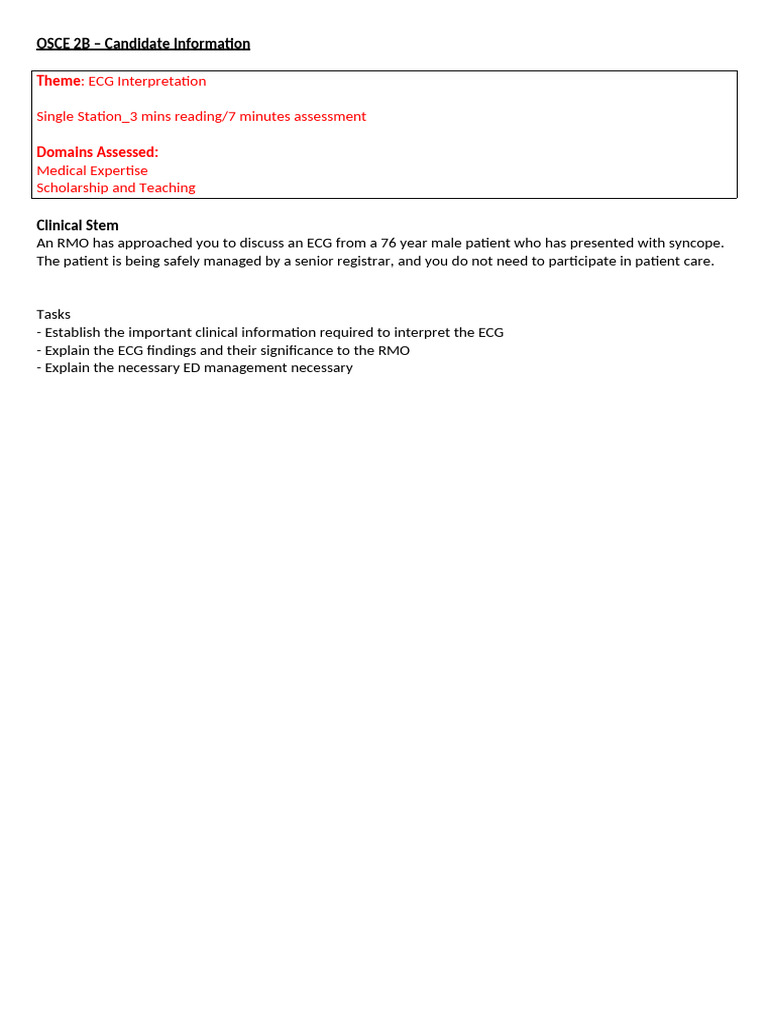 OSCE 2B - Explain Complete Heart Block | PDF | Electrocardiography | Heart