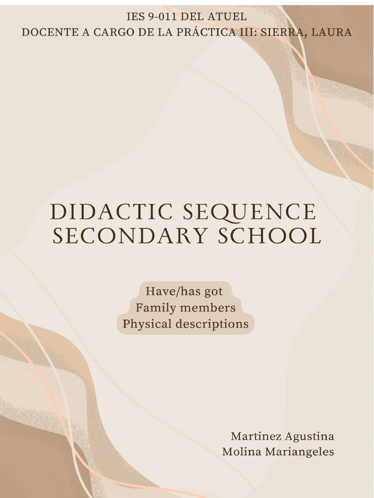 Didactic sequence 1 secondary school - Martinez, Molina (1) | PDF | Linguistics